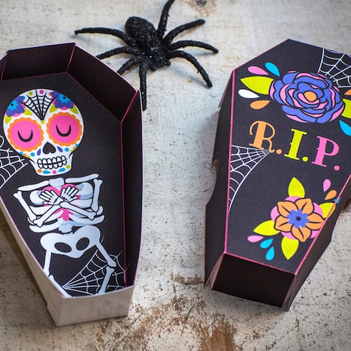 Day of the Dead Coffin Treat Box / Dia De Los Muertos Sugar - Etsy