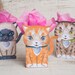 Set of 3 Printable Foldable Kitten Favor Bags for Valentine's Day Candy ...