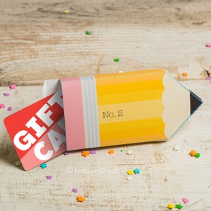 Teacher Appreciation Pencil Printable Gift Card Box Holder or Party ...