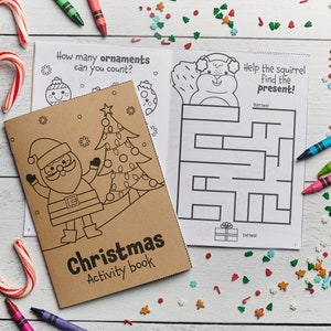 Printable Christmas Activity Book for the Kids Table | Santa Coloring ...