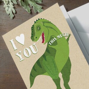 Funny Printable Dinosaur I Love You This Much Big Head Little - Etsy