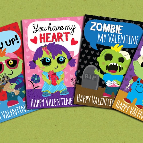 Zombie Valentine's Printable Cards DIGITAL FILE - Etsy