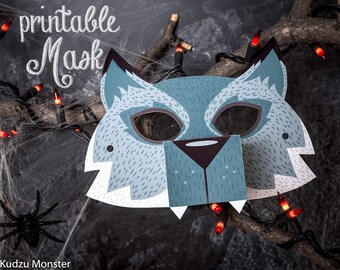 Printable Werewolf Mask Prop Halloween Printable Prop DIY | Etsy