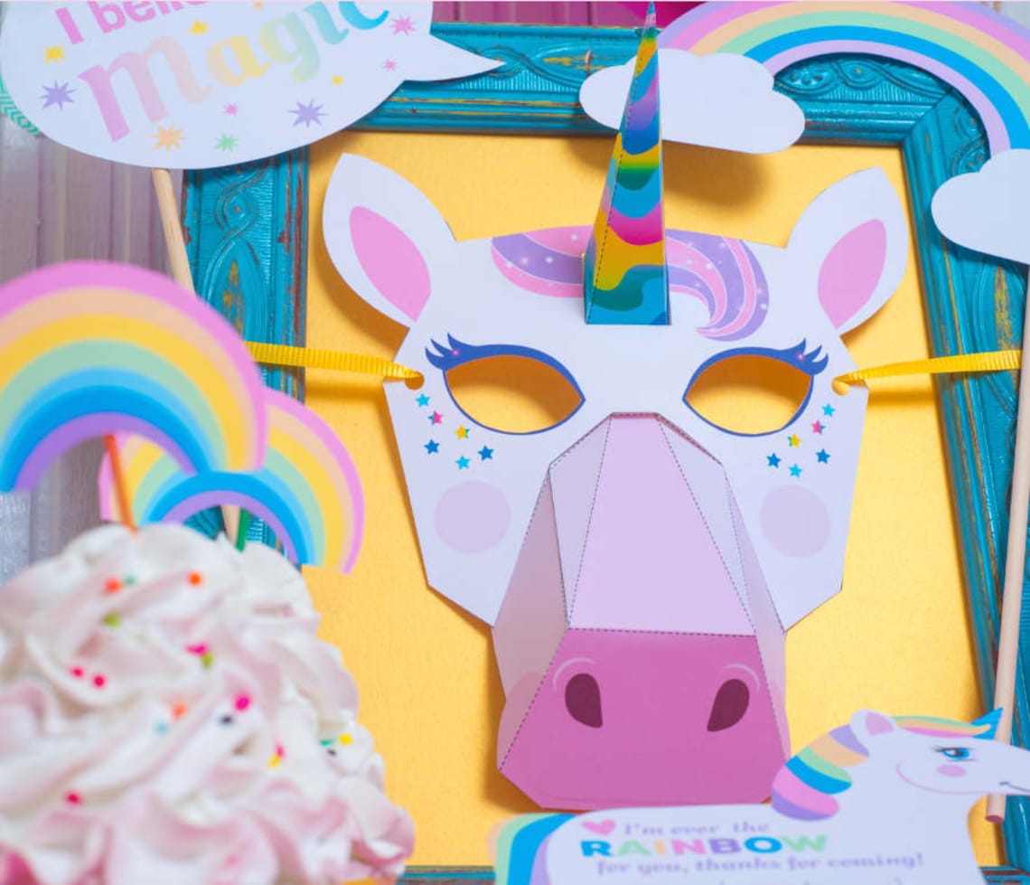 Unicorn Rainbow Printable Party Decor and Birthday Activity - Etsy