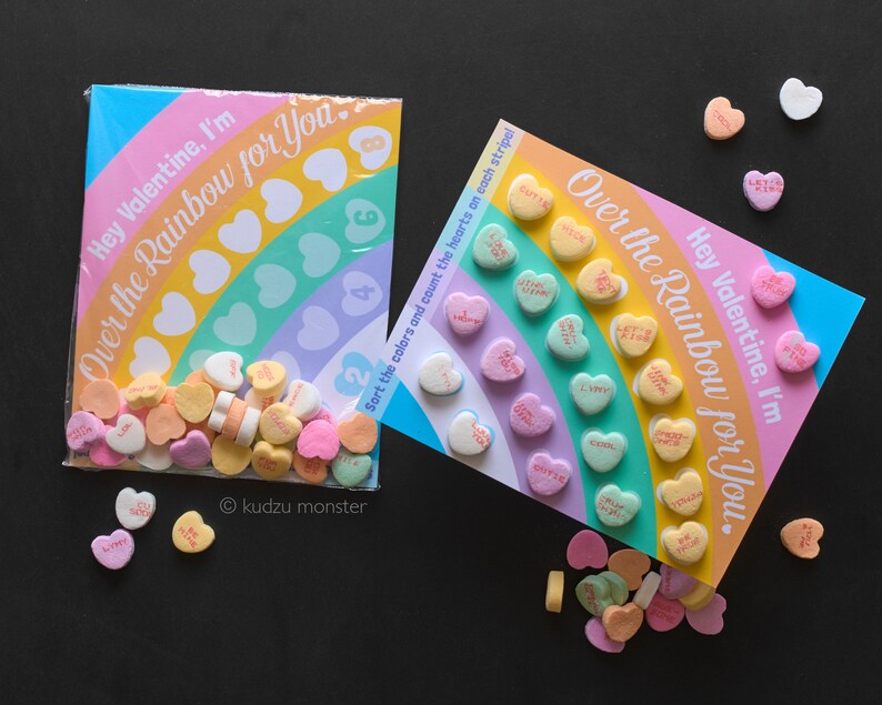 Color Sorting Valentine Conversation Hearts Educational Valentine's Day ...