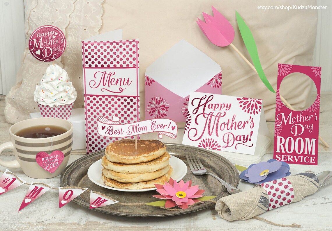 Mother's Day Breakfast in Bed Printable DIY Kit Card - Etsy