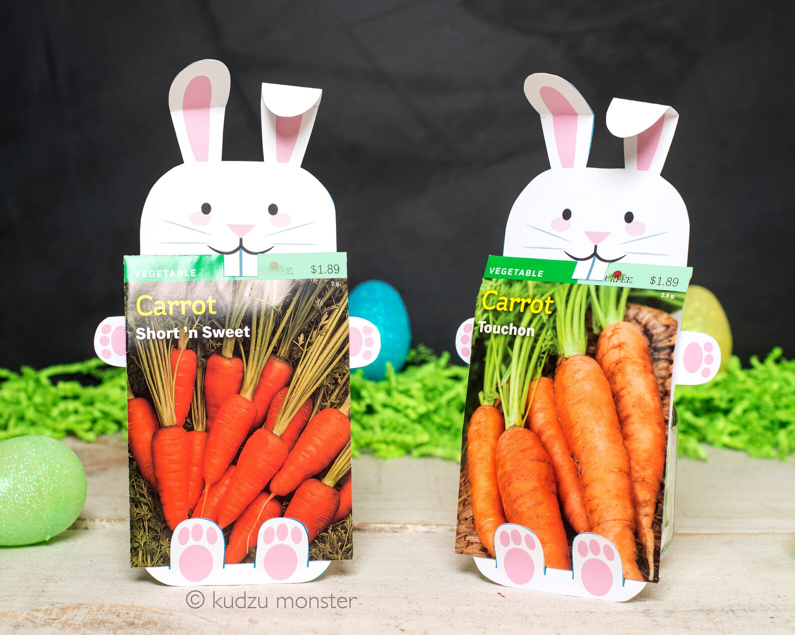 Easter Bunny Printable Card to Hold Seed Packets as a Unique | Etsy