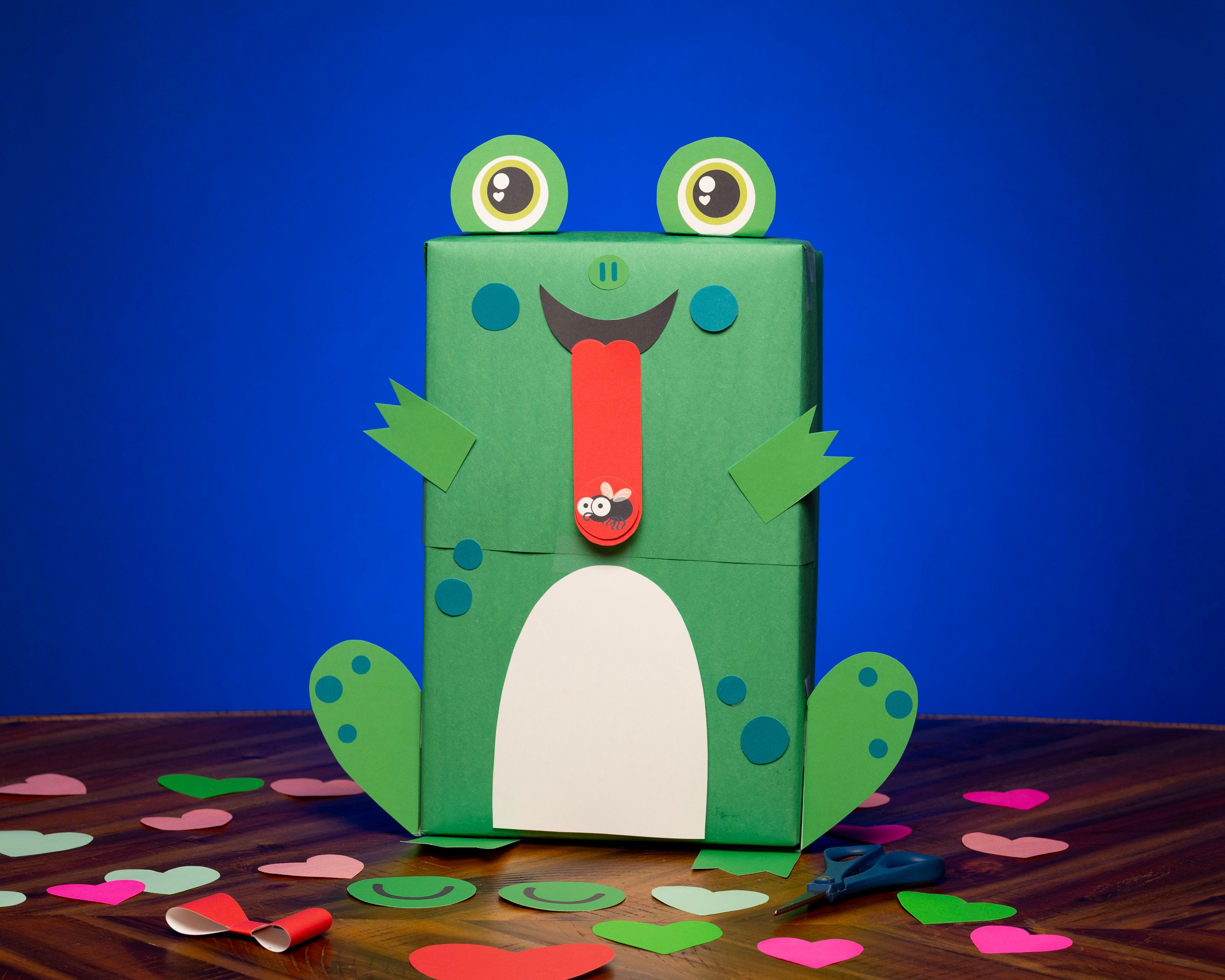 Frog Valentine Box Printable Decor Kit, Cute Animal Valentine's Mailbox ...