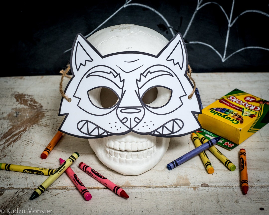 Halloween Printable Werewolf Coloring Mask, Fun Classroom Halloween ...