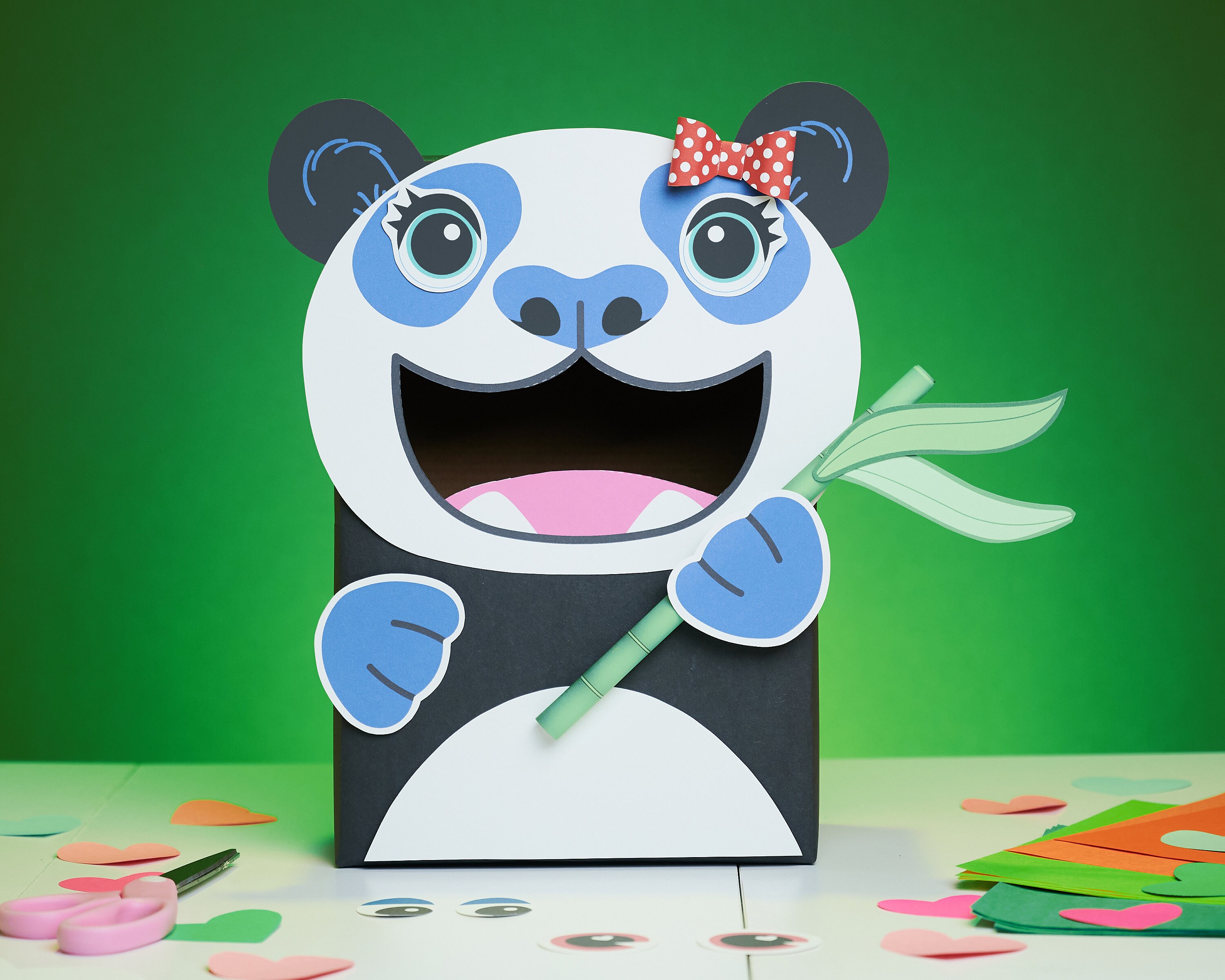 Panda Printable Box Craft Kit | DIY Valentine Box Decor Kit for ...