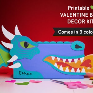 Dragon Printable Box Kit | DIY Valentine Box Decor Kit for Valentine's ...