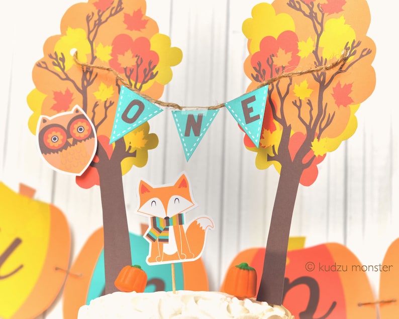 Fall Woodland Party Printable Decor Kit Fox Deer Raccoon Bear - Etsy