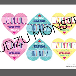 Pencil Valentine Printable Heart for Pencil or Pen Non Candy Valentine ...