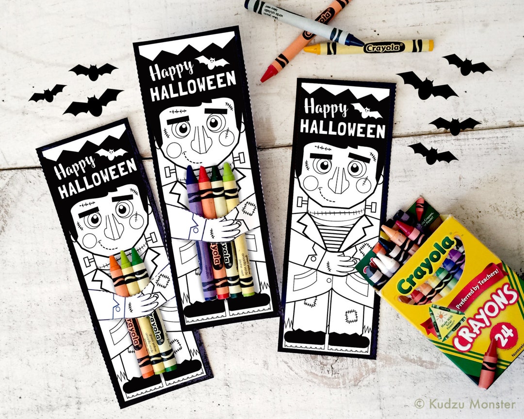 Halloween Printable Frankenstein Coloring Page Crayon Hugger Colored ...