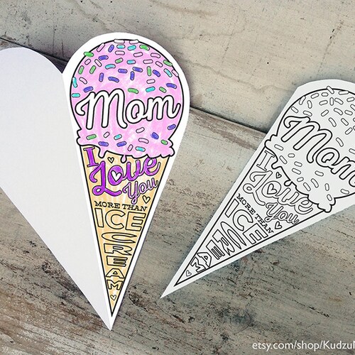 Mom Printable Coloring Bookmarks - Etsy