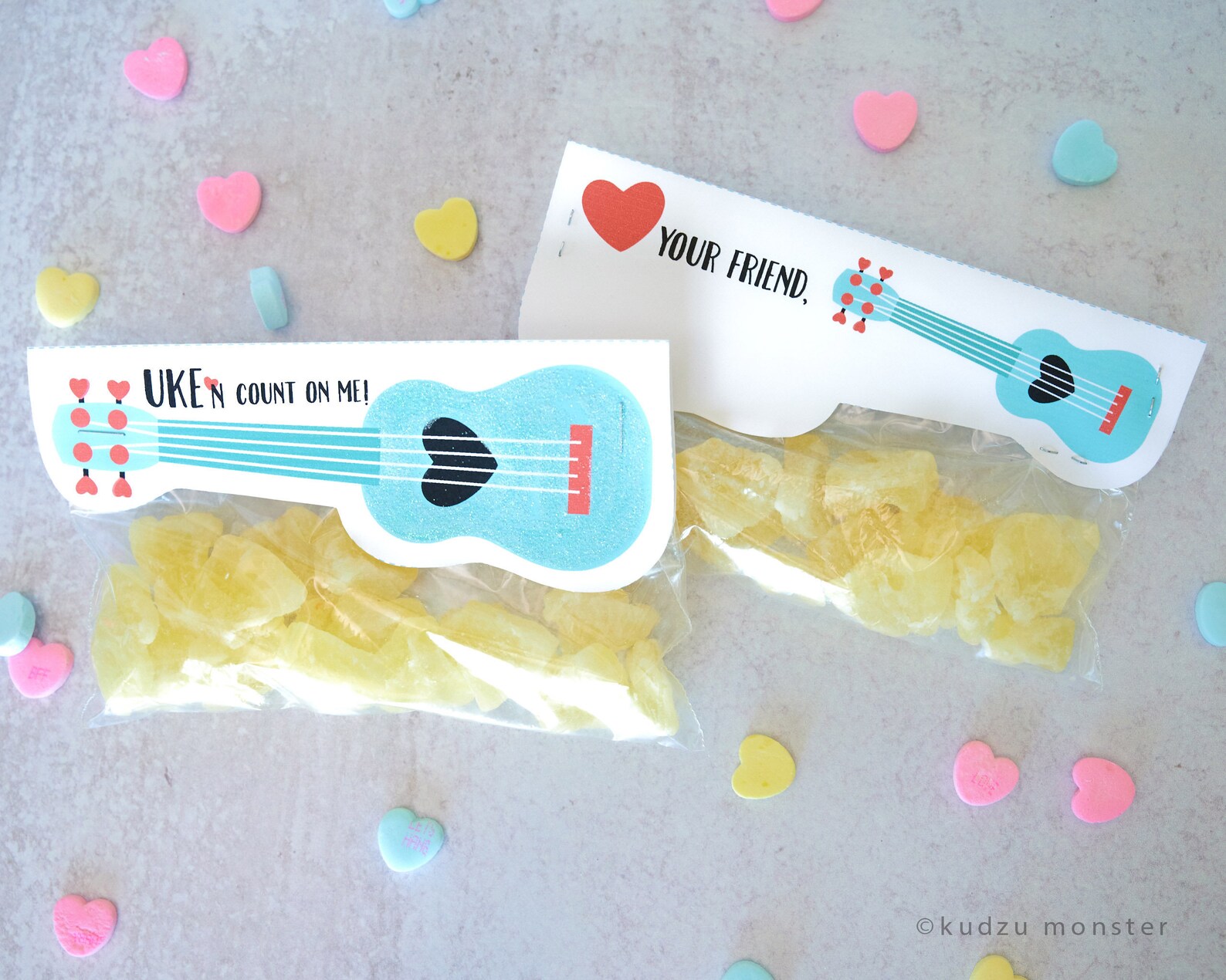 Ukulele Treat Topper Printable INSTANT DOWNLOAD Classroom Valentines ...