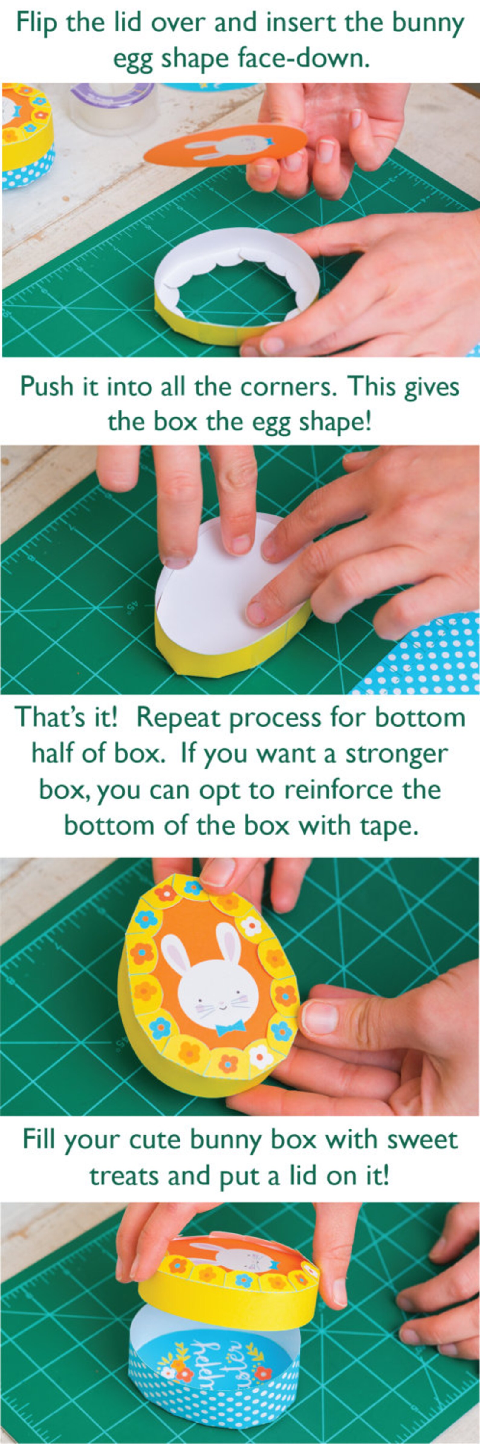 Printable Easter Egg Shaped Box Print and Fold D.I.Y. Bunny Treat Box ...