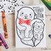 INSTANT DOWNLOAD Father's Day Card Cute Otter Coloring Page Card With ...