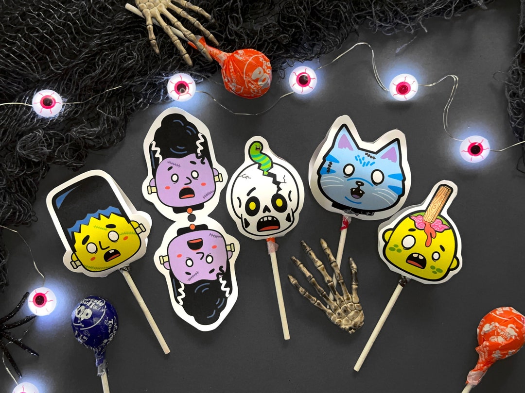 Printable Undead Character Sucker Covers - Funny Halloween Lollipop ...
