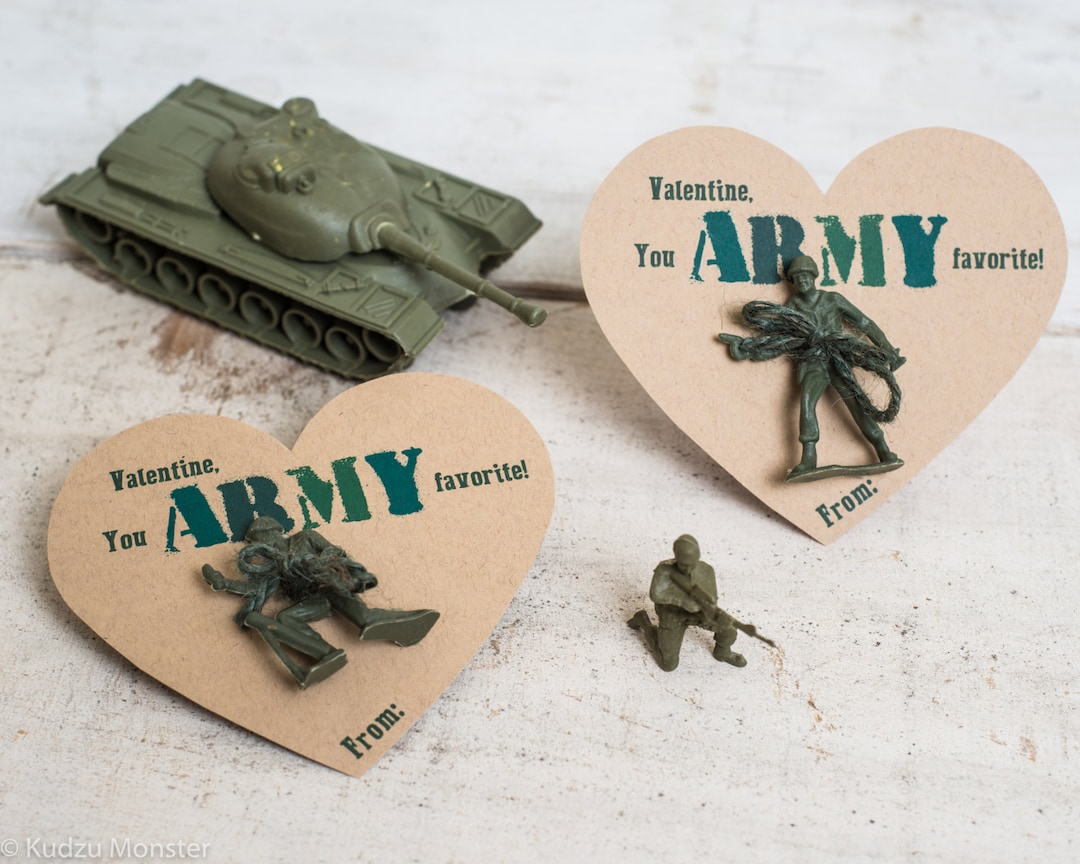 Printable Valentines Hearts for Toy Soldiers Non Candy Valentine for ...