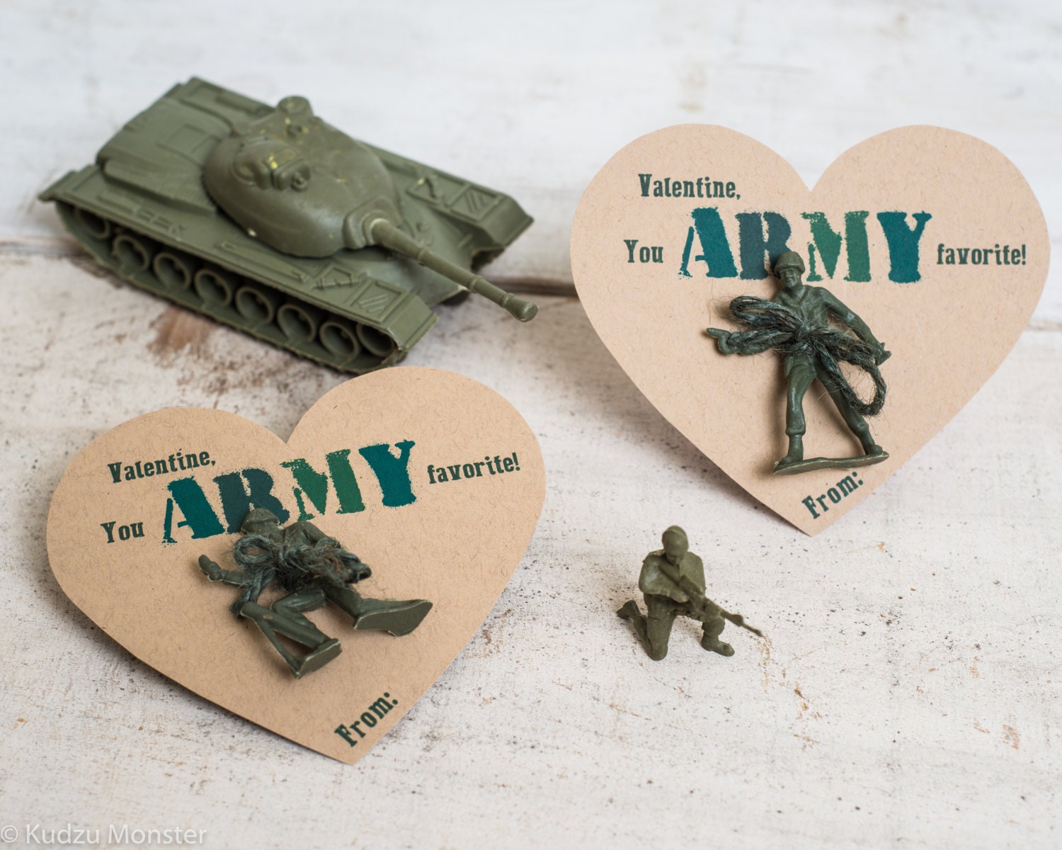 Printable Valentines Hearts for Toy Soldiers Non Candy Valentine for ...