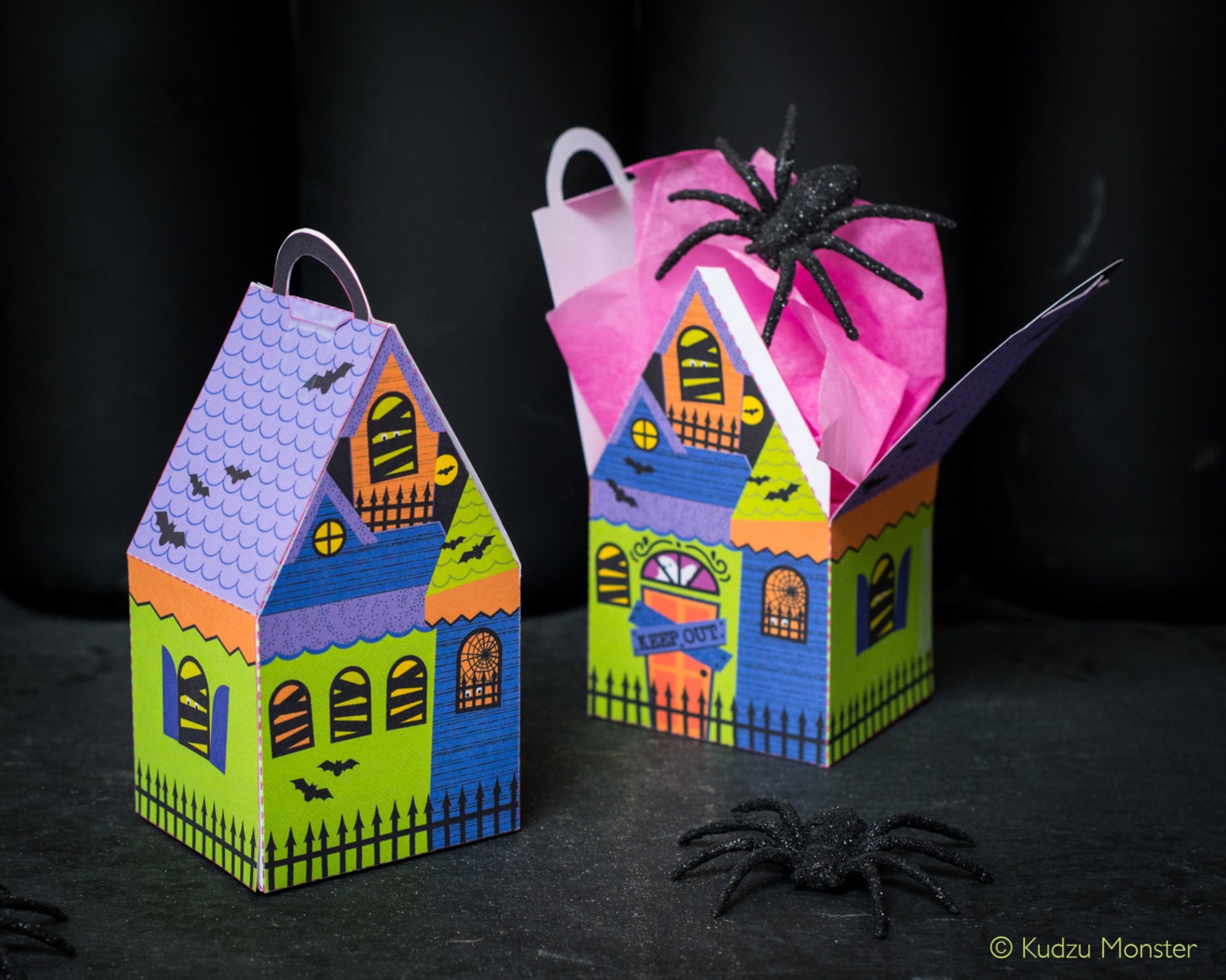 Haunted House Treat Boxes Instant Download DIY Foldable Paper - Etsy