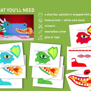 Dragon Printable Box Kit | DIY Valentine Box Decor Kit for Valentine's ...
