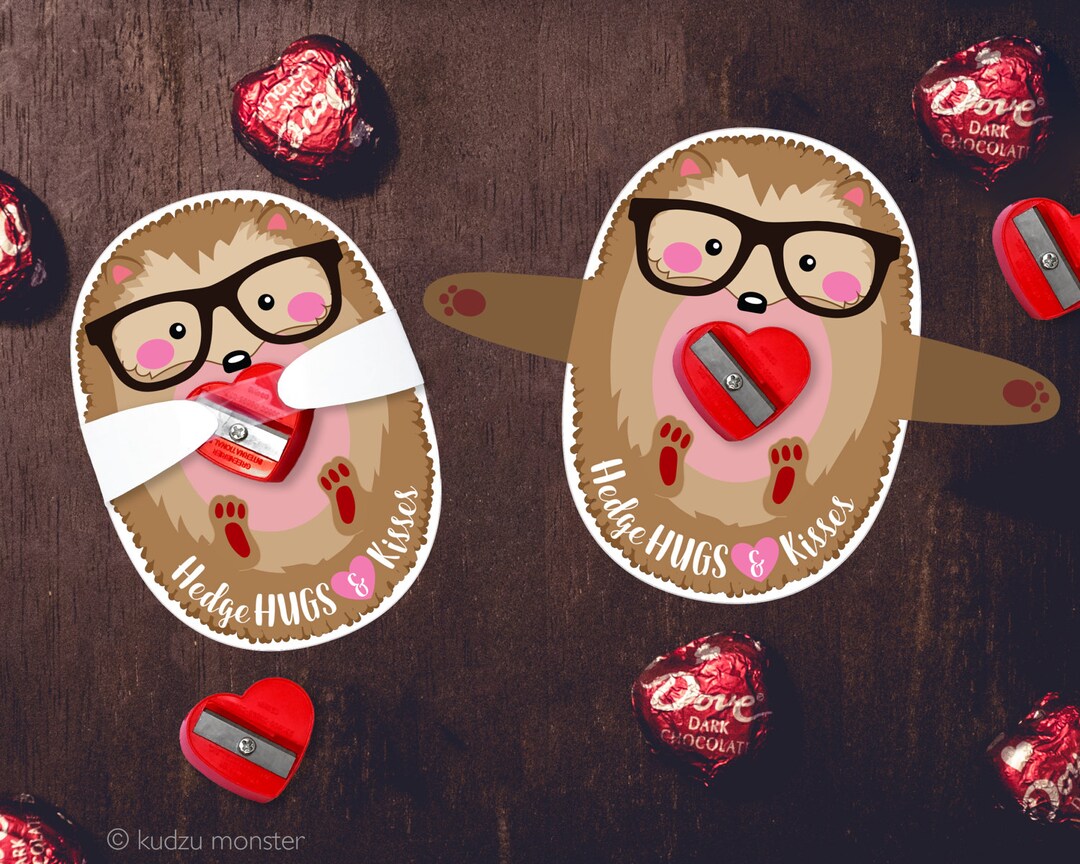 Cute Hedgehog Classroom Candy Holder Valentines Cute Dog Individual ...