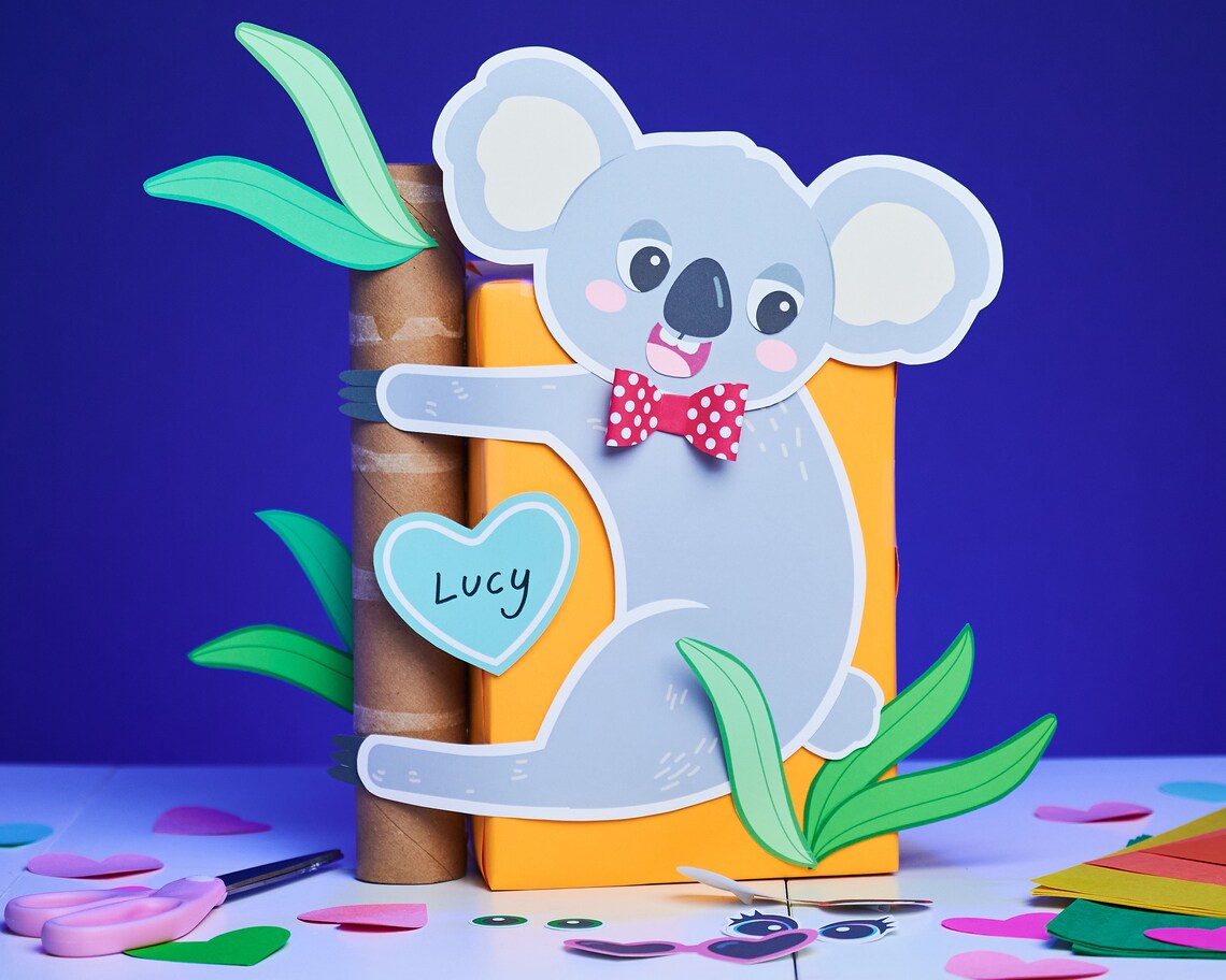 Koala Printable Box Kit DIY Valentine Box Decor Kit for - Etsy