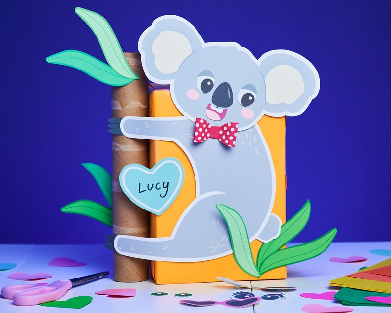 Koala Printable Box Kit DIY Valentine Box Decor Kit for - Etsy