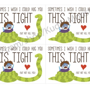 INSTANT DOWNLOAD Printable Classroom Funny Snake Boa Big Hug Humorous ...