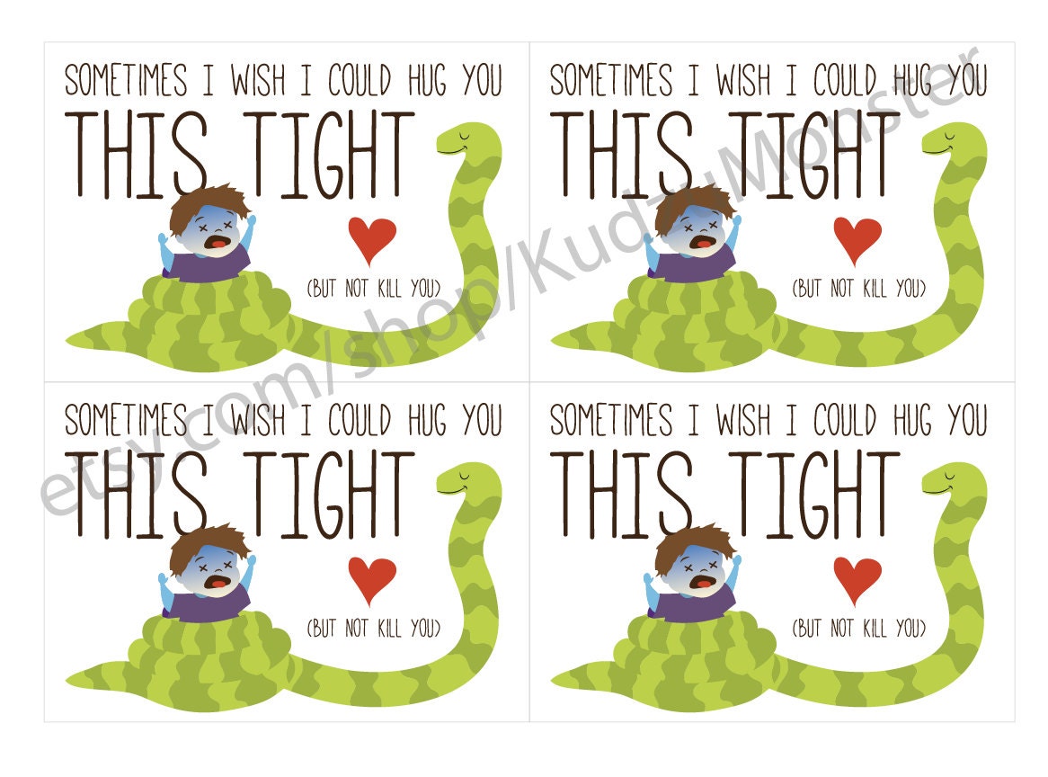 INSTANT DOWNLOAD Printable Classroom Funny Snake Boa Big Hug - Etsy