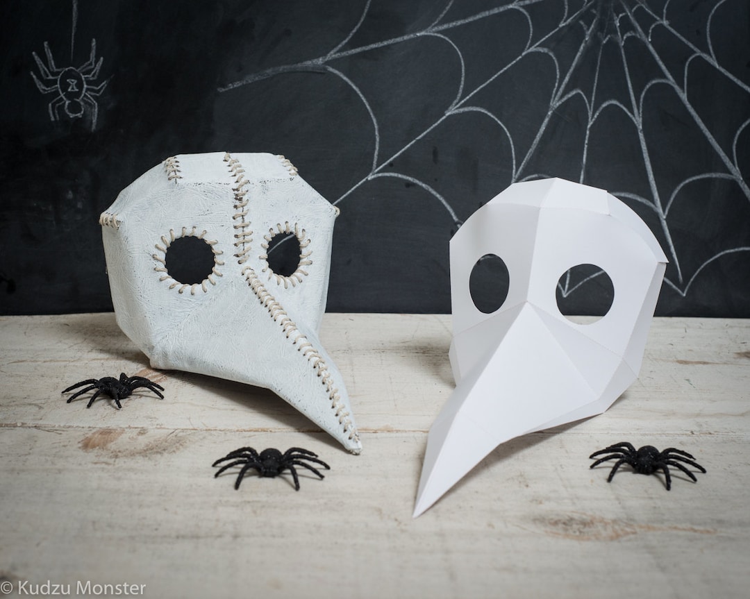 Printable Paper Plague Doctor Mask Spy Vs Spy Bird Mask DIY Foldable ...