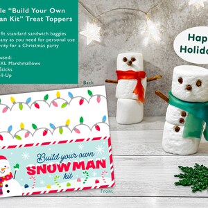 Printable Treat Topper for a Build Your Own Snowman Activity Kit ...
