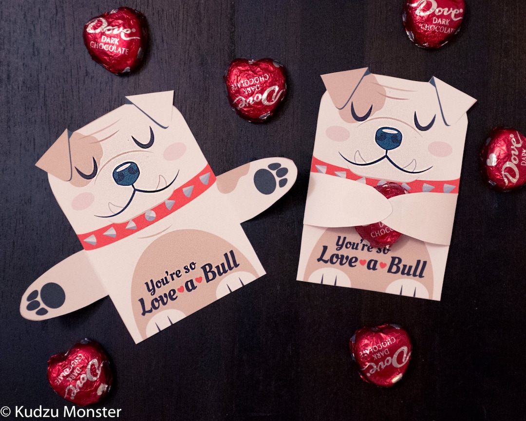 Bulldog Puppy Classroom Candy Holder Valentines English Bulldog Dog ...