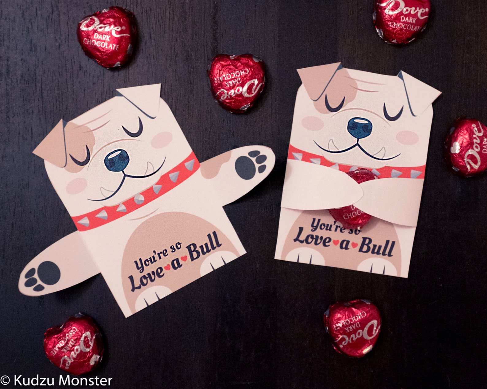 Bulldog Puppy Classroom Candy Holder Valentines English Bulldog Dog ...