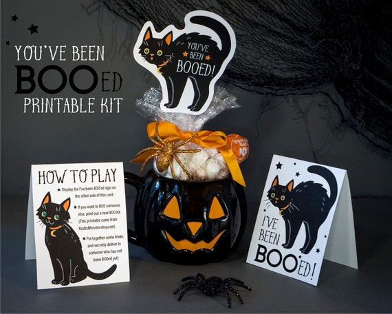 You've Been BOOed Black Cat - Office Game - printable kit for hot cocoa ...