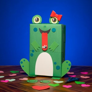 Frog Valentine Box Printable Decor Kit, Cute Animal Valentine's Mailbox ...