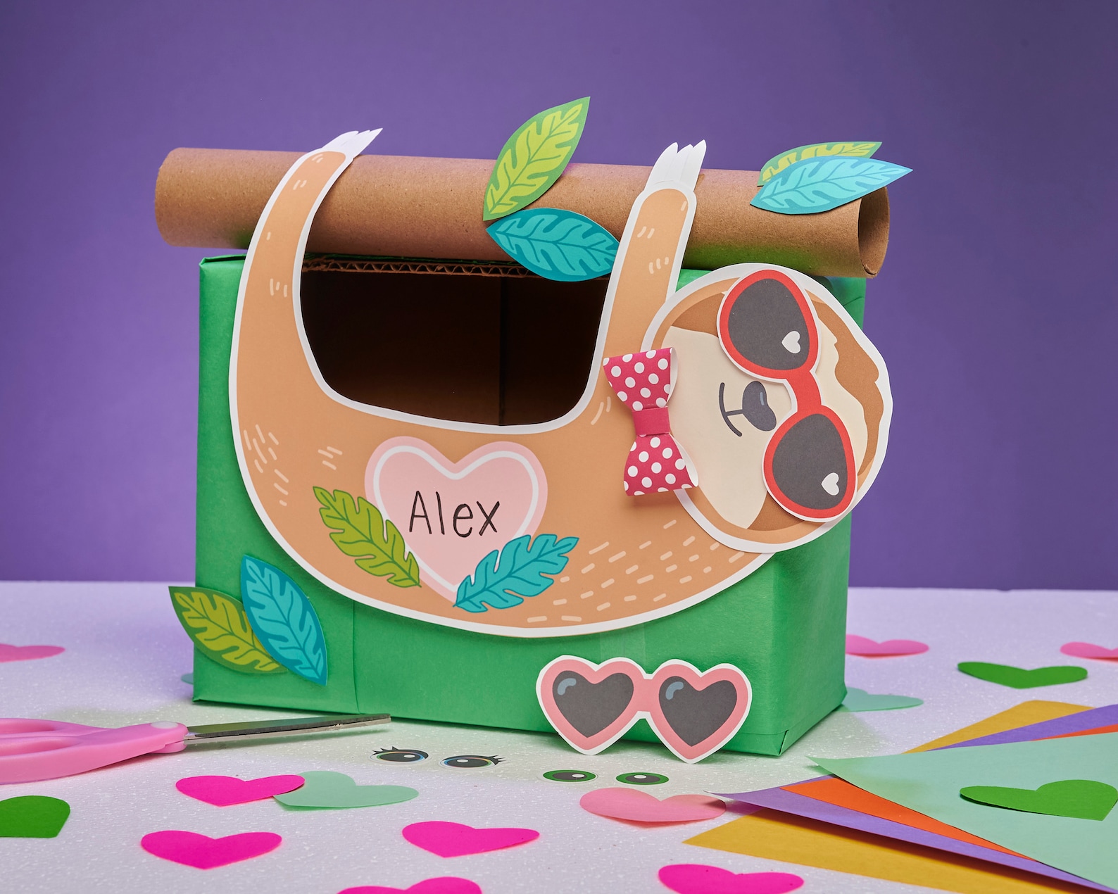 Sloth Printable Box Kit DIY Valentine Box Decor Kit for - Etsy