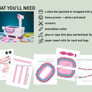 Llama Valentine Box Kit | DIY Printable Box Decor Kit for Valentine's ...