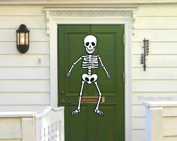 Large Multi Page Printable Skeleton halloween Door or window | Etsy