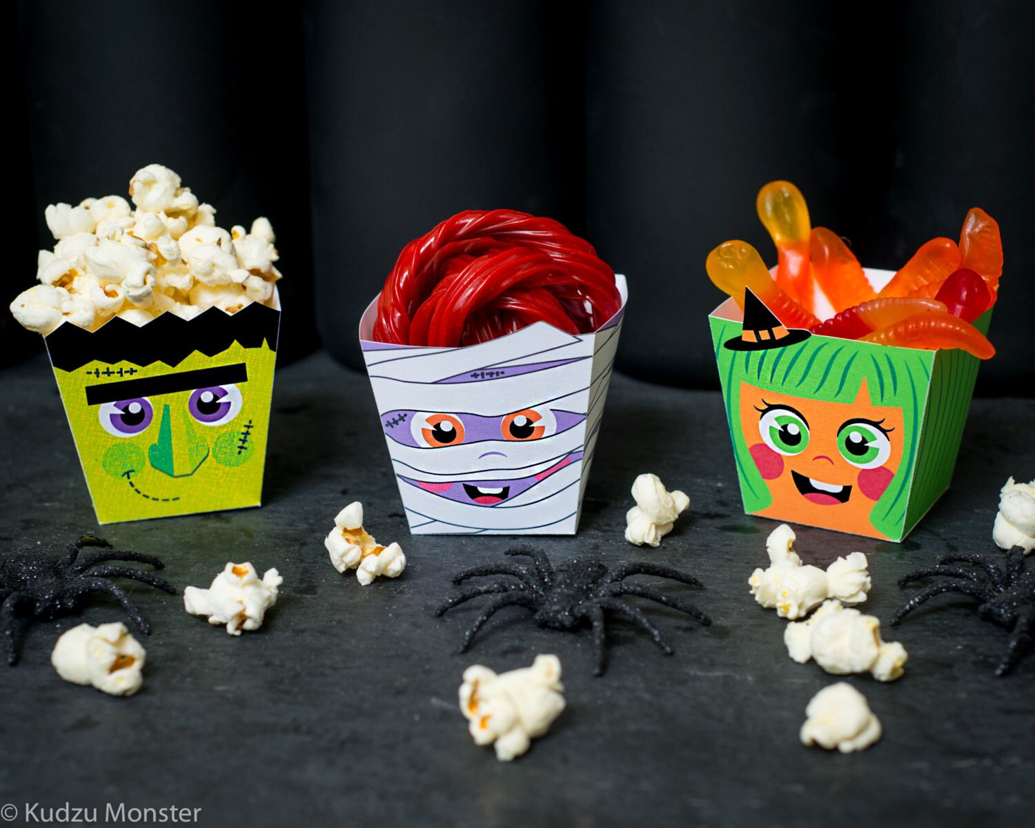 Halloween Popcorn Boxes Cute Monsters Frankenstein witch and | Etsy