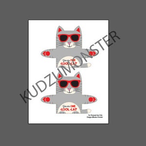 Cat Valentines Candy Huggers Printable Kitten Valentine Cards White Cat ...