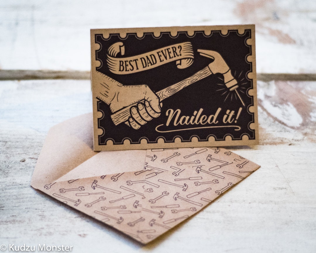 INSTANT Download Printable Father's Day Card Funny "nailed It" Hammer ...