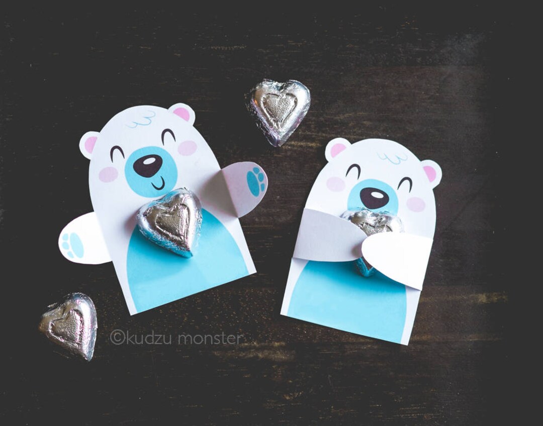 Polar Bear Classroom Candy Holder Party Favor Cute Animal Hug ...