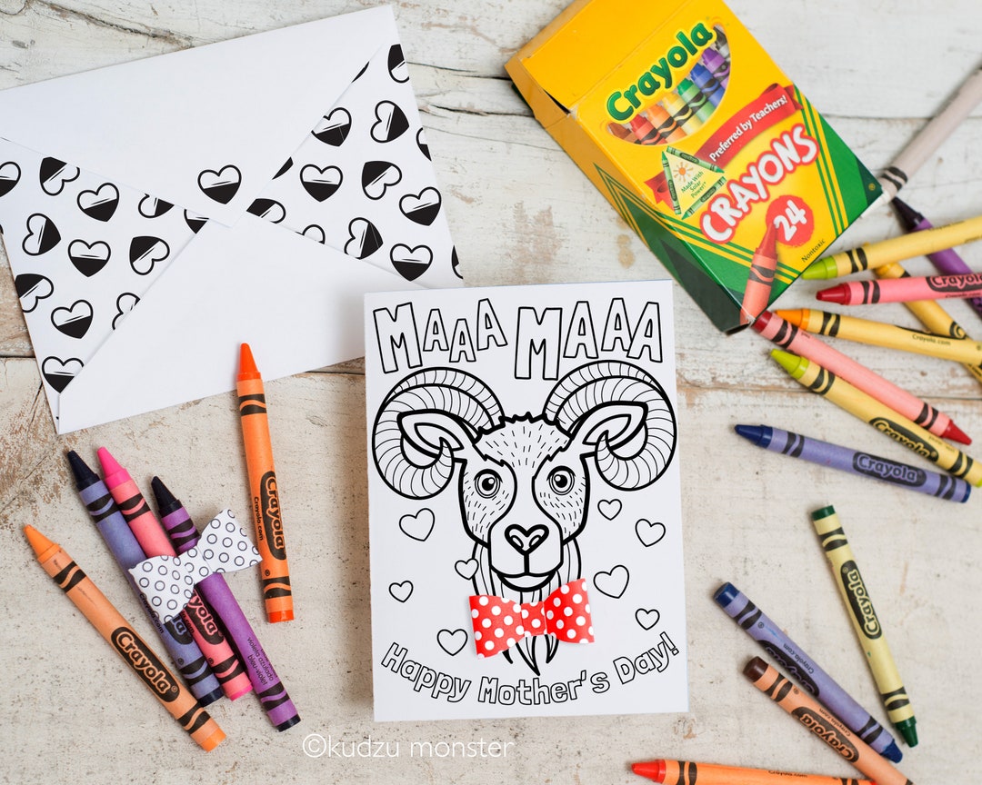 Bighorn Sheep Illustrated INSTANT DOWNLOAD Mother's Day Coloring Page ...