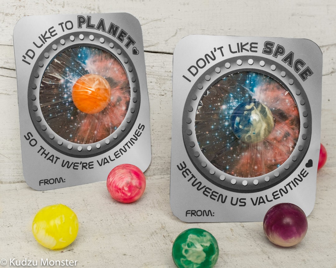 Bouncy Ball Space Planet Printable Valentines Science Classroom ...