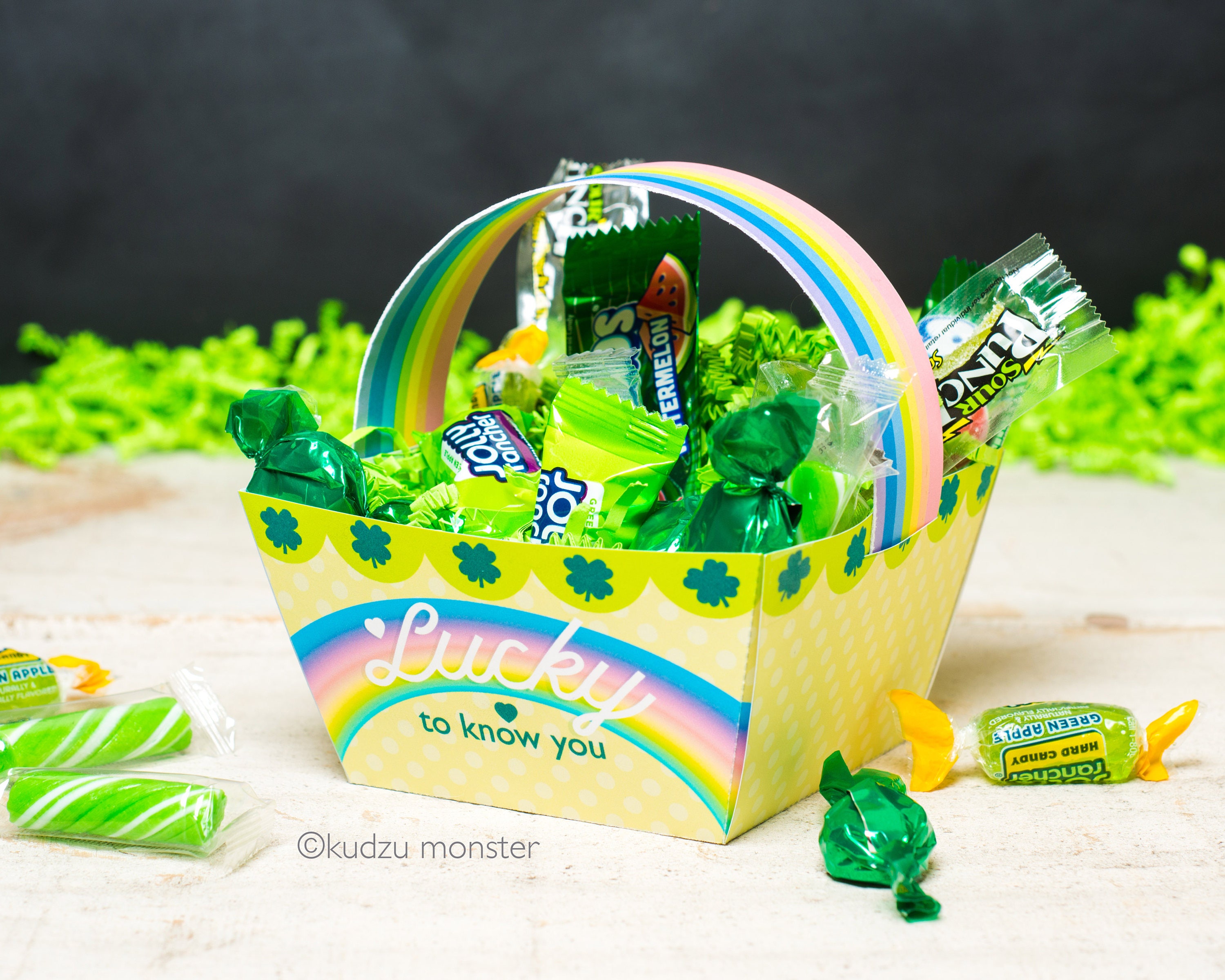 Printable St. Patrick's Day Basket Instant Download Rainbow Foldable ...
