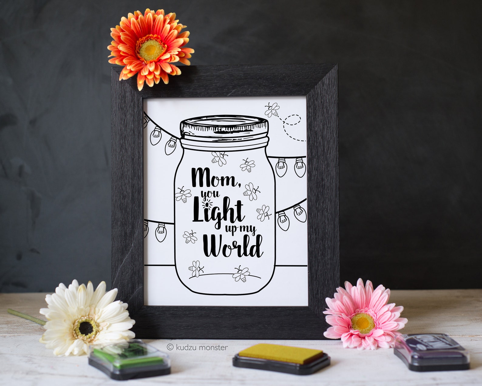 Finger Paint Mother's Day Printable Lightning Bugs Firefly - Etsy