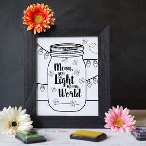Finger Paint Mother's Day Printable Lightning Bugs Firefly Mason Jar ...